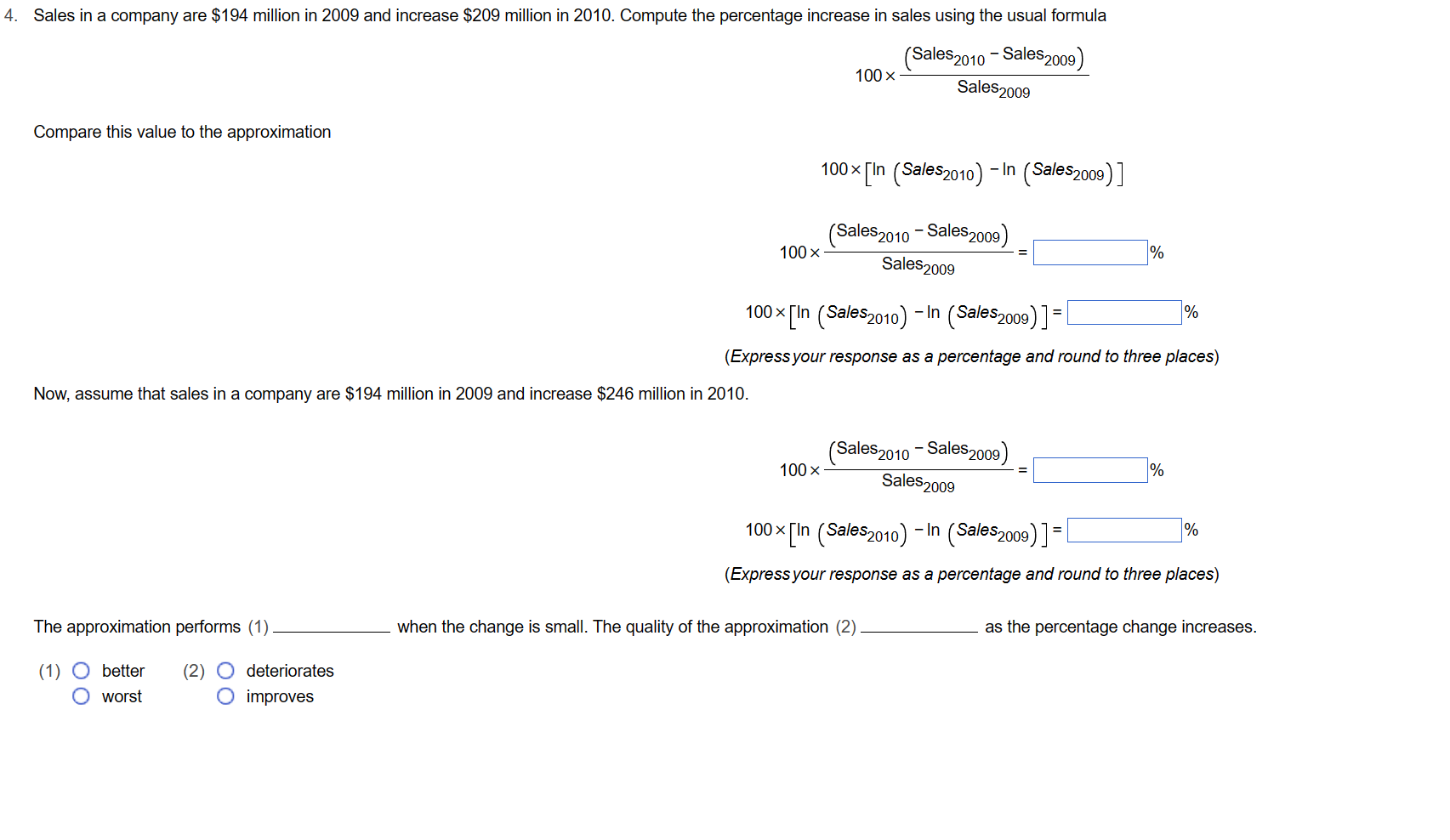Solved Sales in a company are $194 million in 2009 and | Chegg.com