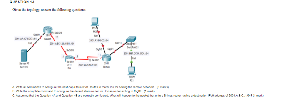 A. Write all commands to configure the next-hop | Chegg.com