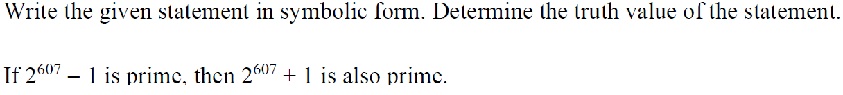 write the statement in symbolic form