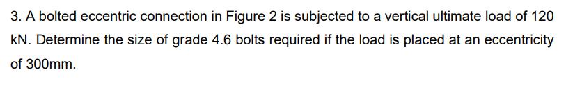 Solved 3. A bolted eccentric connection in Figure 2 is | Chegg.com