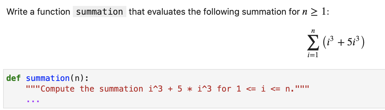 Solved Write A Function Summation That Evaluates The