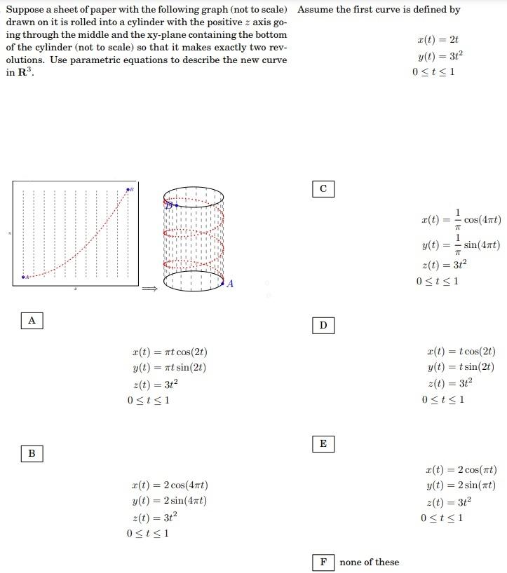 Solved A curve C that has a parametrization x=6e4tcos(t),y=C | Chegg.com