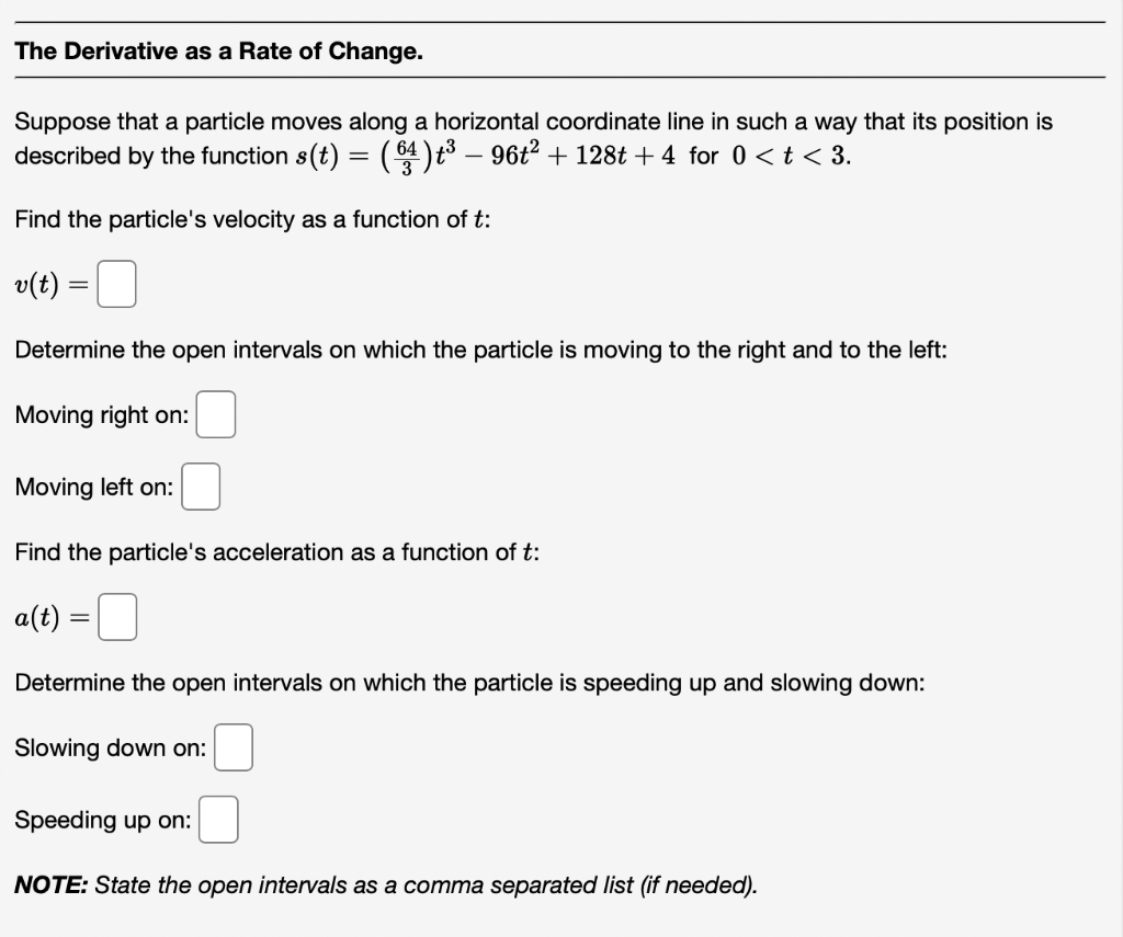 Solved Suppose That A Particle Moves Along A Horizontal