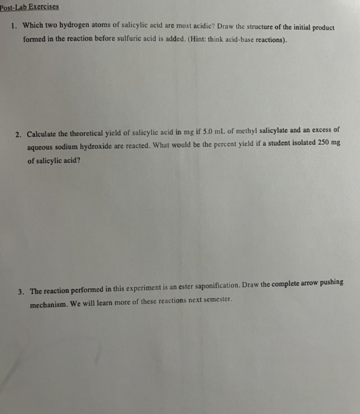 Solved Post-Lab Exercises (Organic Chemistry)Which two | Chegg.com
