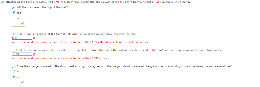 Solved attacker at the base of a castle wall 3.95 m high | Chegg.com
