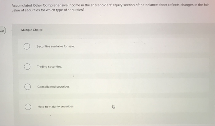 Solved Accumulated Other Comprehensive Income in the | Chegg.com