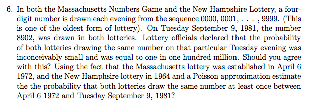 Solved 6. In both the Massachusetts Numbers Game and the New | Chegg.com