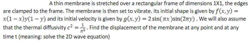 Solved A thin membrane is stretched over a rectangular frame | Chegg.com