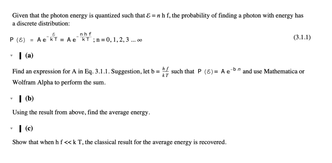 Solved Given that the photon energy is quantized such that E | Chegg.com