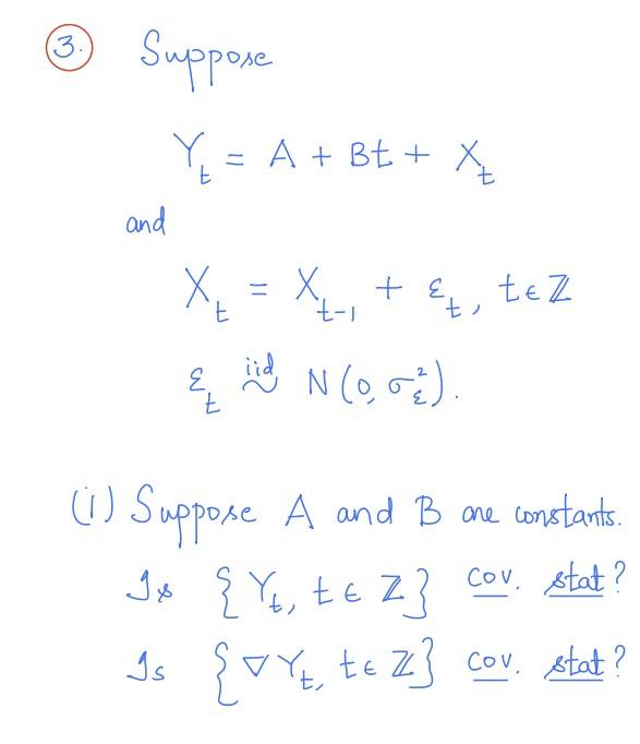 (3.) Suppose Yt and Xtεt∼ iid | Chegg.com