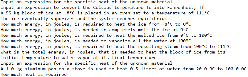 Solved Input an expression for the specific heat of the | Chegg.com
