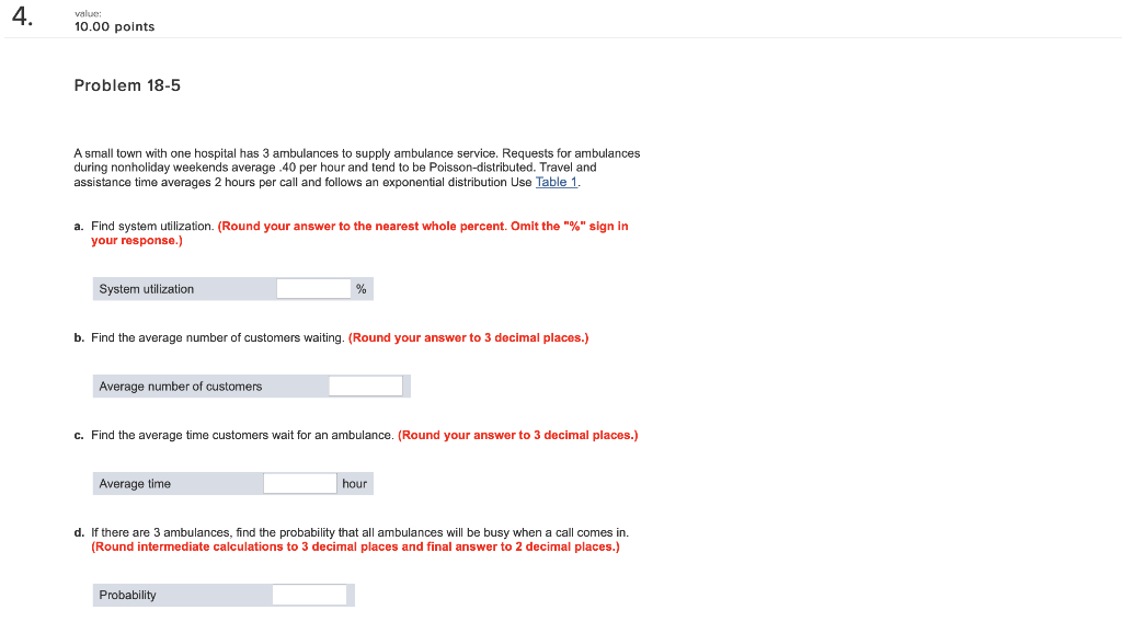 Solved value: 10.00 points Problem 18-5 A small town with | Chegg.com