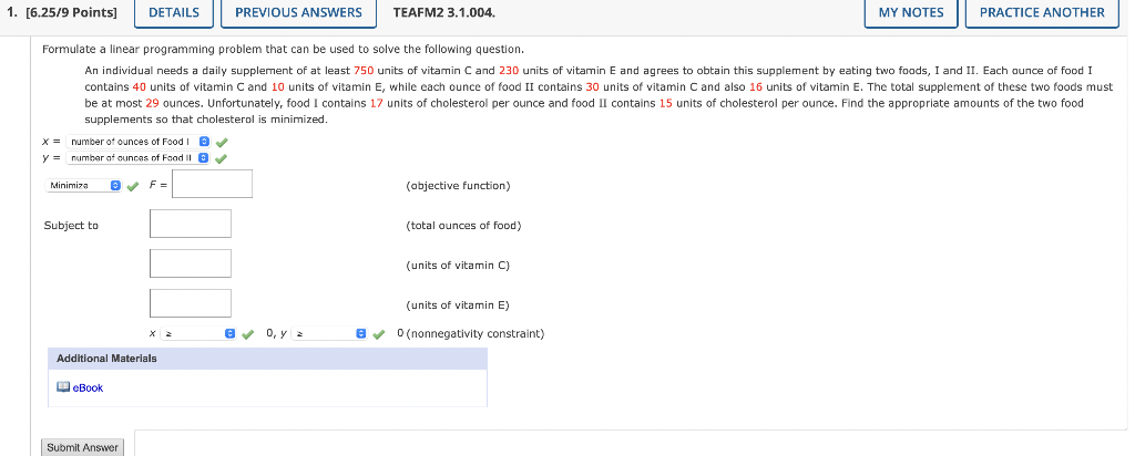 Solved Formulate a linear programming problem that can be | Chegg.com