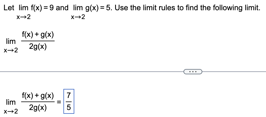 Solved Let limx→2f(x)=9 and limx→2g(x)=5. Use the limit | Chegg.com