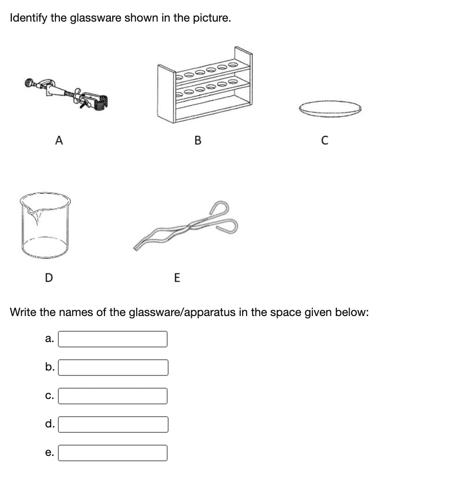 Solved Identify the glassware shown in the picture. A B с D | Chegg.com