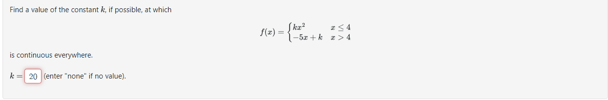 Solved Find A Value Of The Constant K ﻿if Possible At