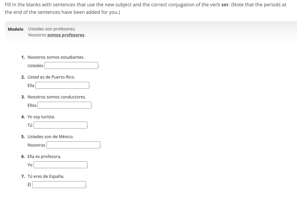 Fill in the blanks with sentences that use the new | Chegg.com