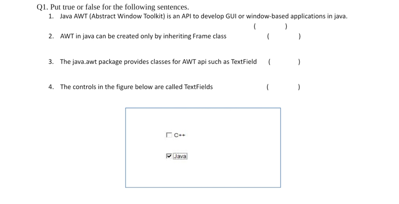 Solved Q1. Put true or false for the following sentences. 1. | Chegg.com
