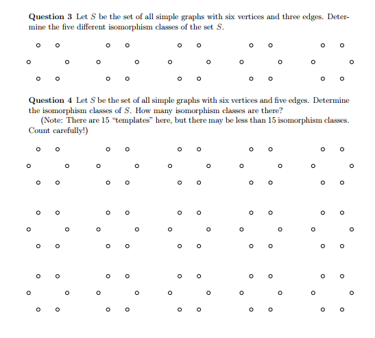 Solved Question 3 Let S be the set of all simple graphs with | Chegg.com