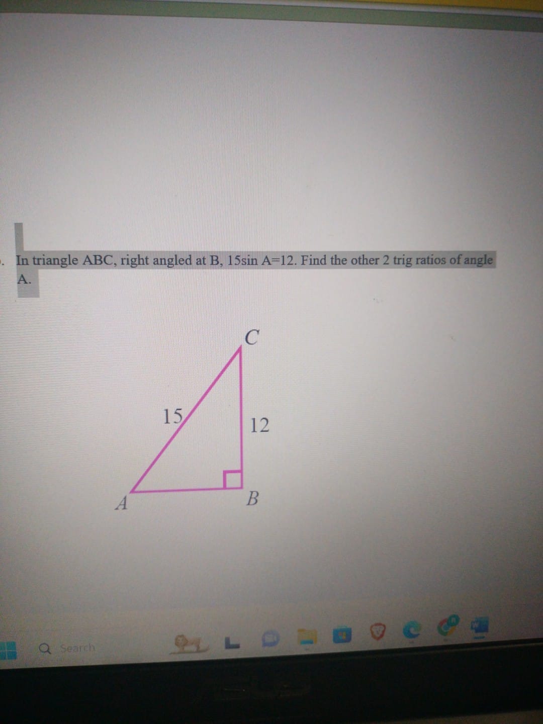 Solved In triangle \\( \\mathrm{ABC} \\), right angled at | Chegg.com
