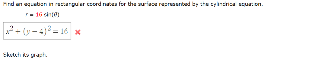 Solved Find an equation in rectangular coordinates for the | Chegg.com