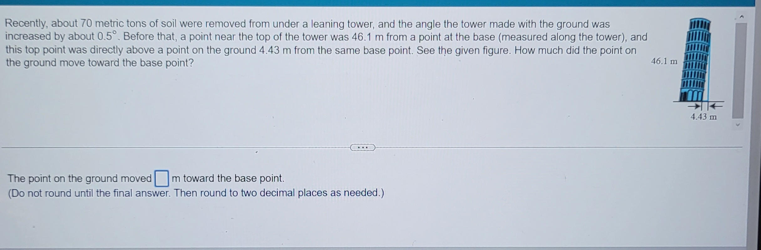 Solved can you solve thisThe point on the ground moved m | Chegg.com