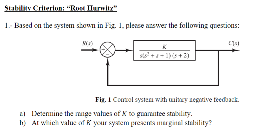 Solved 1.- Based on the system shown in Fig. 1, please | Chegg.com