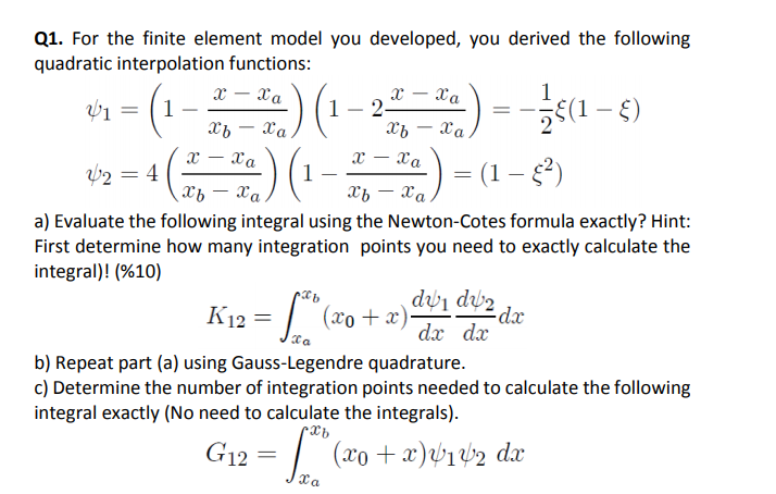 Q1. For the finite element model you developed, you | Chegg.com