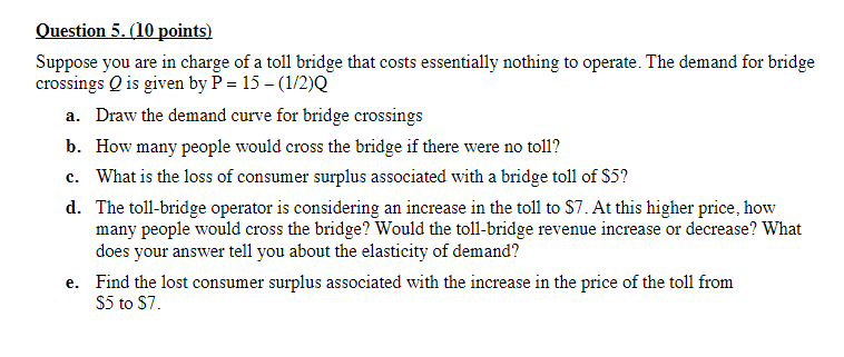 Solved Question 5. ( 10 ﻿points)Suppose you are in charge of | Chegg.com