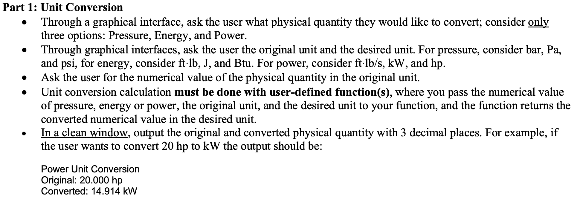 Part 1: Unit Conversion Through a graphical | Chegg.com