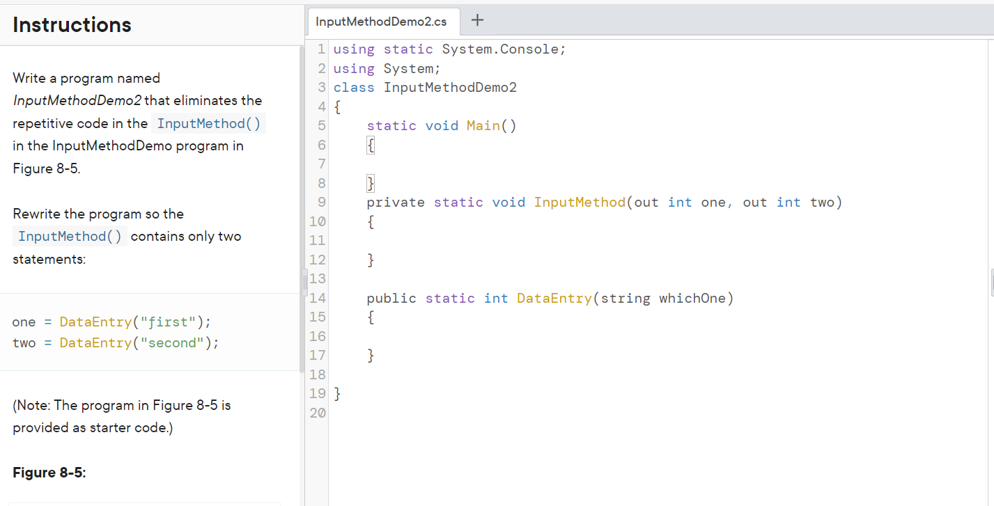 Solved Figure 8-5:lote: The program in Figure 8−5 is ovided | Chegg.com