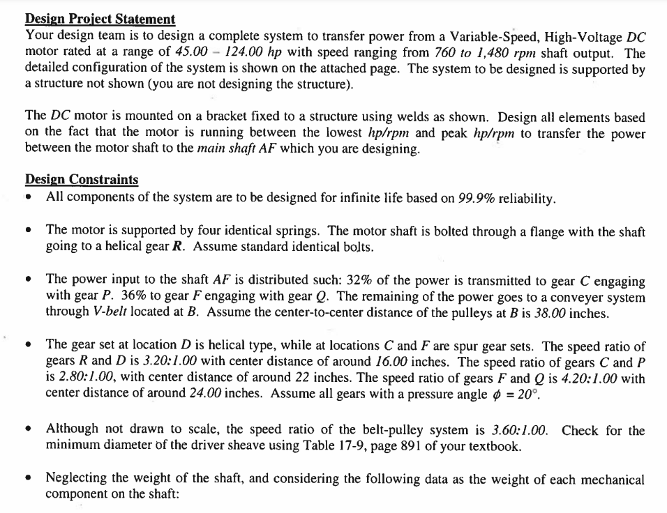 Solved Design Project Statement Your design team is to | Chegg.com