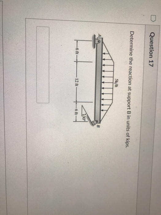 Solved Determine the reaction at support B in units of kips | Chegg.com