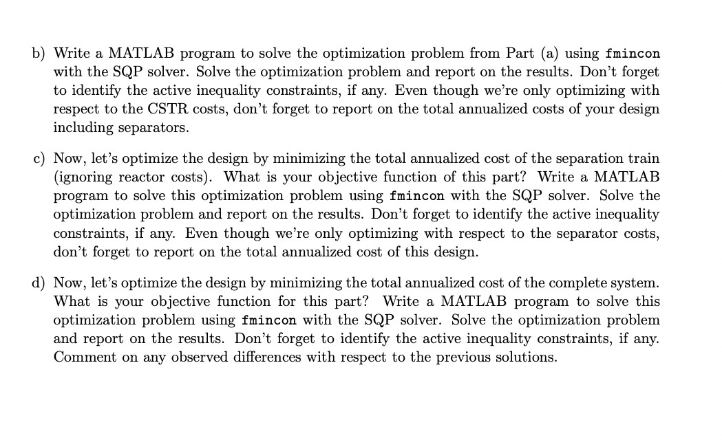 Solved Problem 2: Optimal Reactor Design Consider the design | Chegg.com