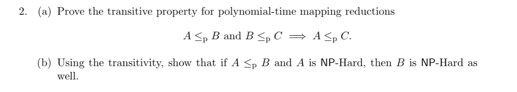 Solved 2. (a) Prove the transitive property for | Chegg.com