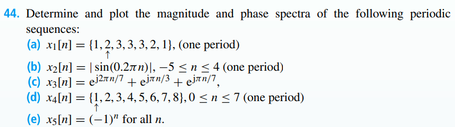 4. Determine and plot the magnitude and phase spectra | Chegg.com