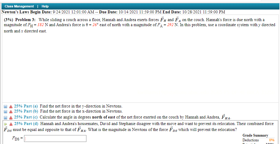 Solved Class Management | Help Newton's Laws Begin Date: | Chegg.com