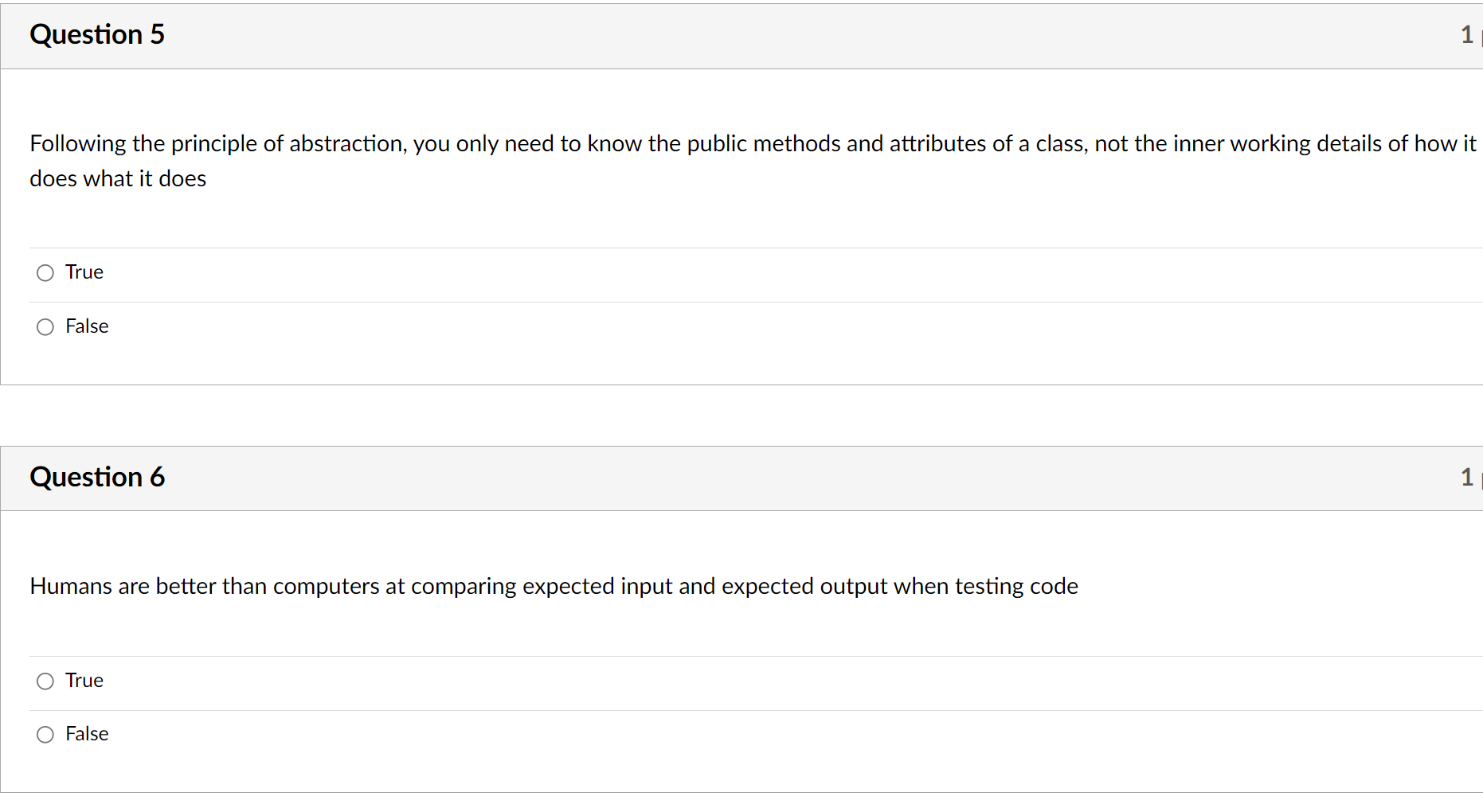 Solved Following the principle of abstraction, you only need | Chegg.com