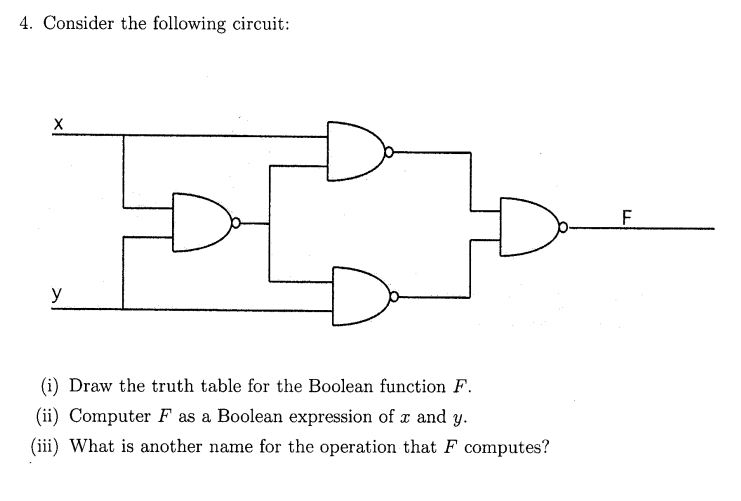 Solved 4. Consider the following circuit: (i) Draw the truth | Chegg.com