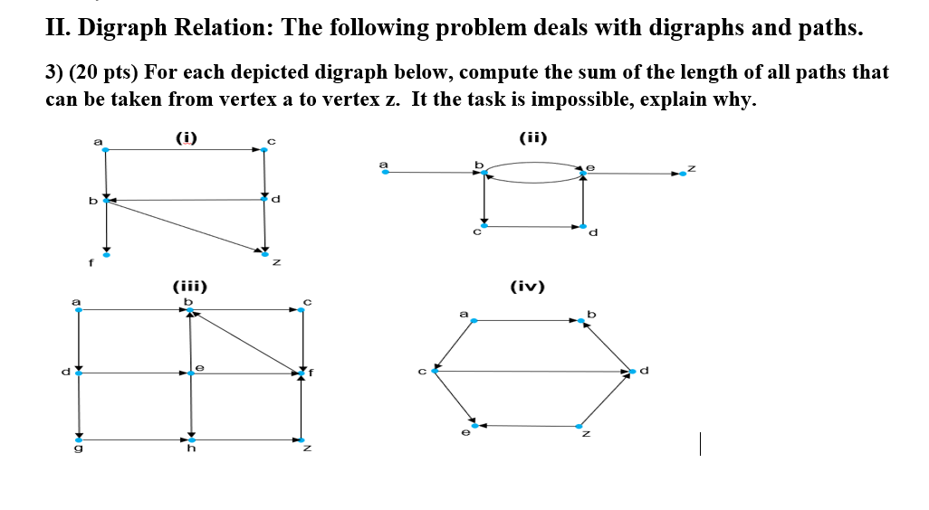 Solved II. Digraph Relation: The following problem deals | Chegg.com