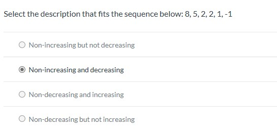 Solved Select the description that fits the sequence below: | Chegg.com