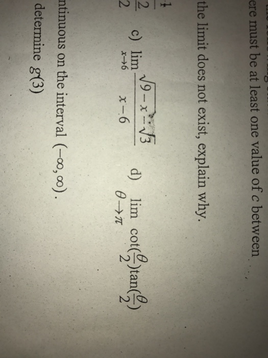 Solved Determine each of the Limit below. If the limit does | Chegg.com