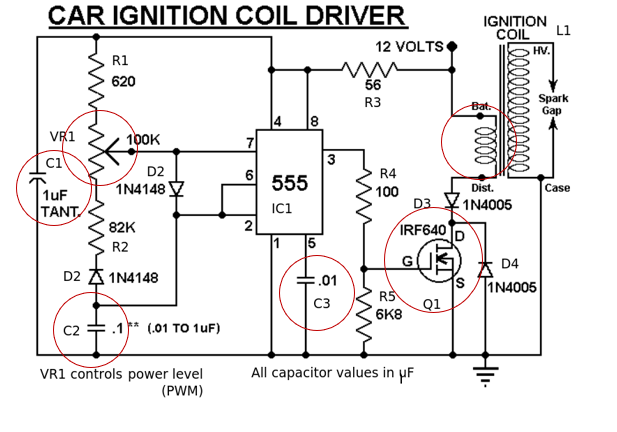 Solved Draw the schematic for the 555 ﻿based ignition | Chegg.com