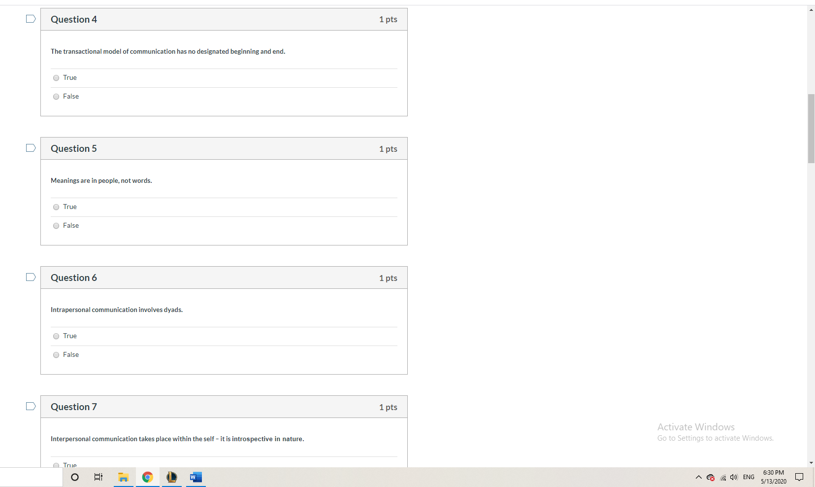 Solved Question 4 1 pts The transactional model of | Chegg.com