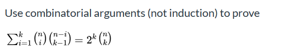Solved Use combinatorial arguments (not induction) to prove | Chegg.com