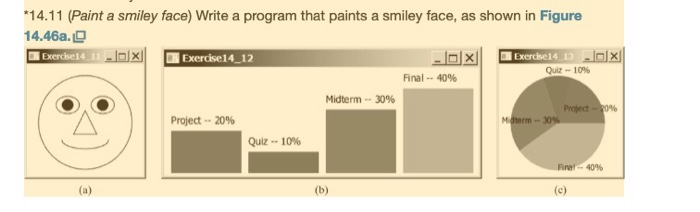 Solved 14.11 (Paint a smiley face) Write a program that | Chegg.com