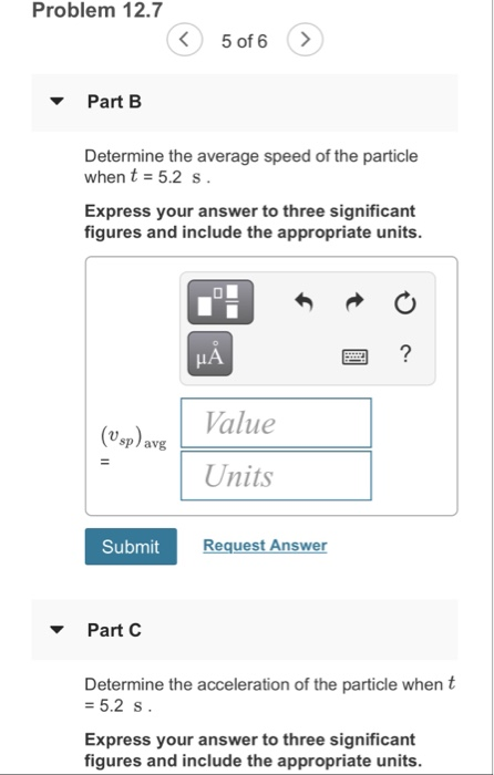 Solved Problem 12.7 5 of 6 > A particle moves along a | Chegg.com