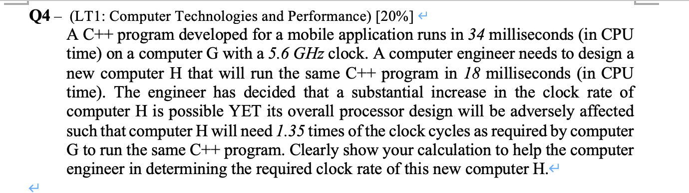 Solved Q4 - (LT1: Computer Technologies and Performance) | Chegg.com
