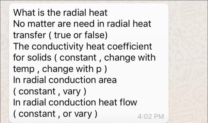 Solved What is the radial heat No matter are need in radial | Chegg.com