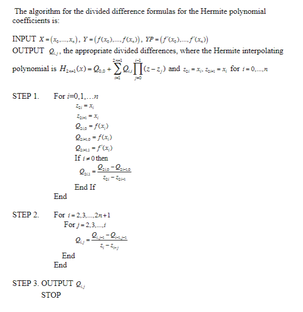 Solved Write In Matlabthe Algorithm For The Divided